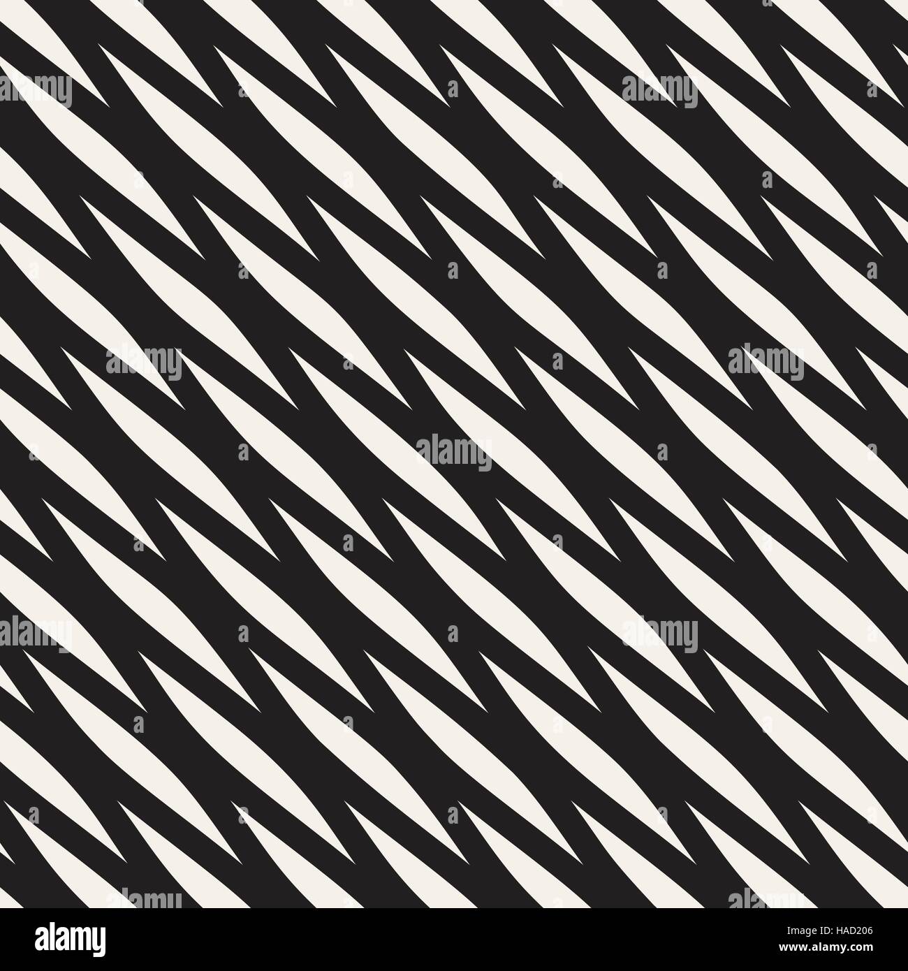 Vector Seamless Black and White Diagonal Wavy Shapes Pattern Stock ...