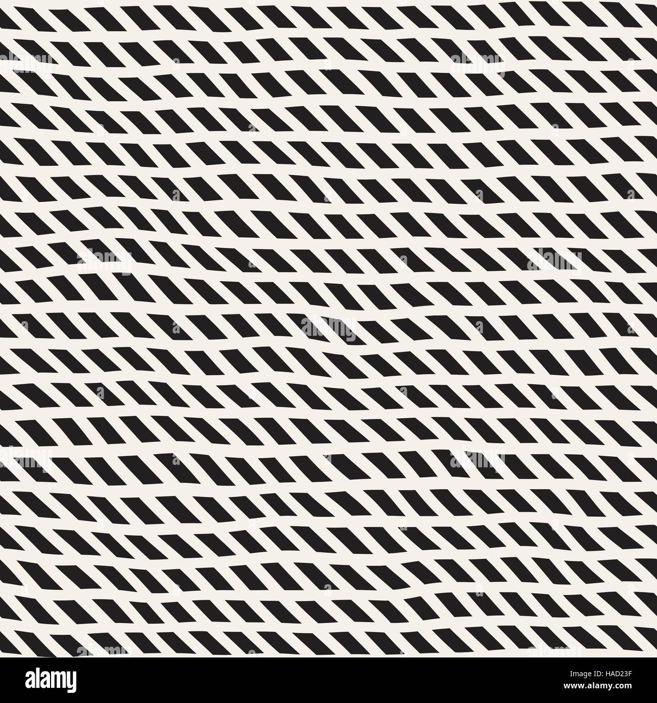 Wavy Hand Drawn Slanted Lines. Vector Seamless Black and White Pattern ...