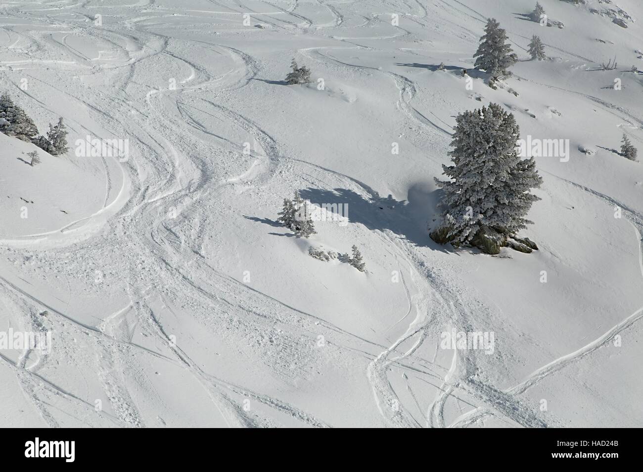 Skiing slopes, majestic Alpine landscape Stock Photo - Alamy