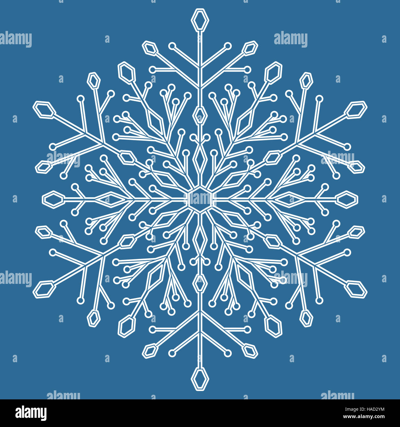 Pretty Round Snowflake Stock Photo - Alamy
