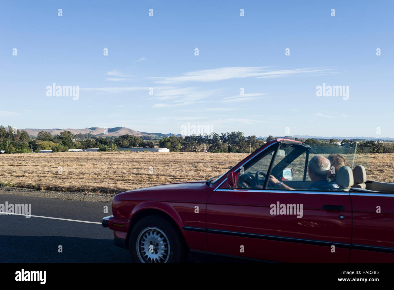Couple convertible highway hi-res stock photography and images - Alamy