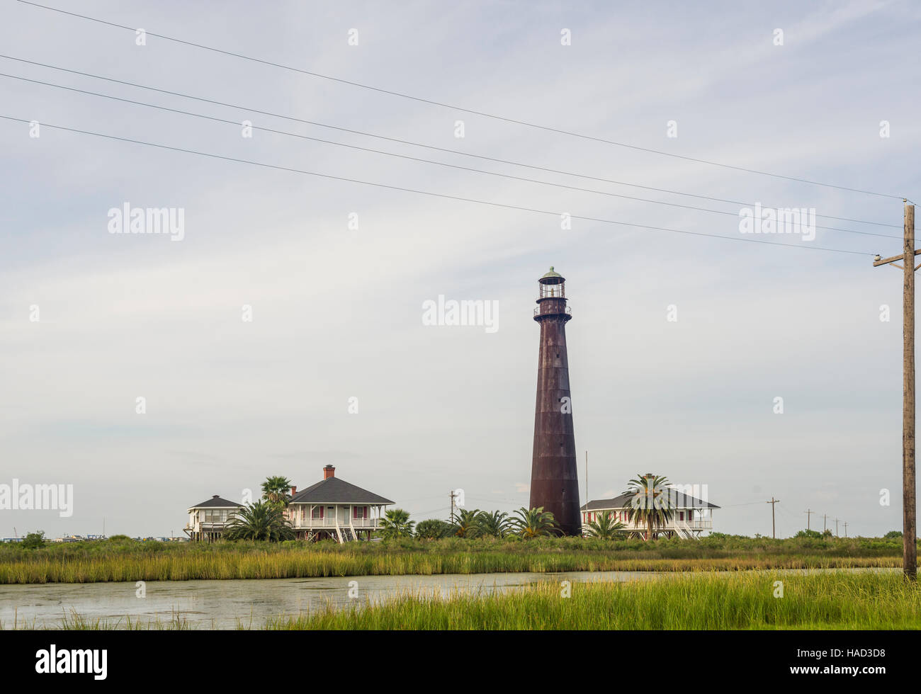 Point Bolivar Light is a historic lighthouse in Port Bolivar, Texas ...