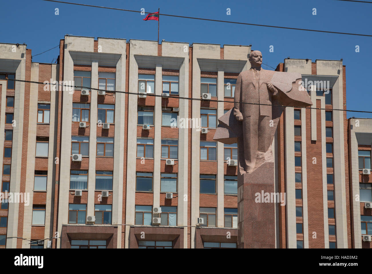 Tiraspol, Transnistria (Moldova) scene with Lenin statue Stock Photo ...