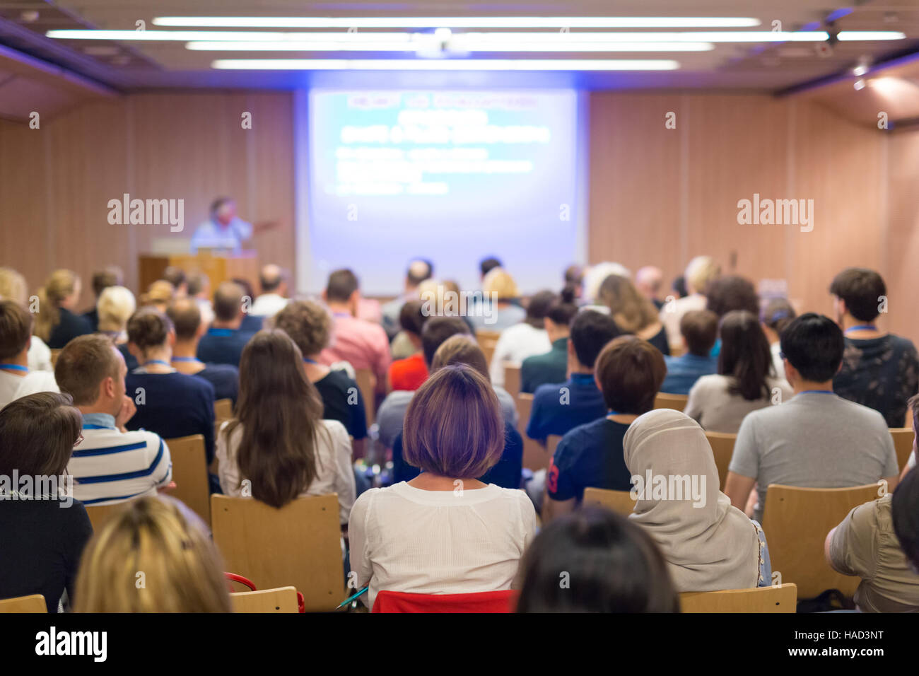 Audience in lecture hall on scientific conference Stock Photo - Alamy