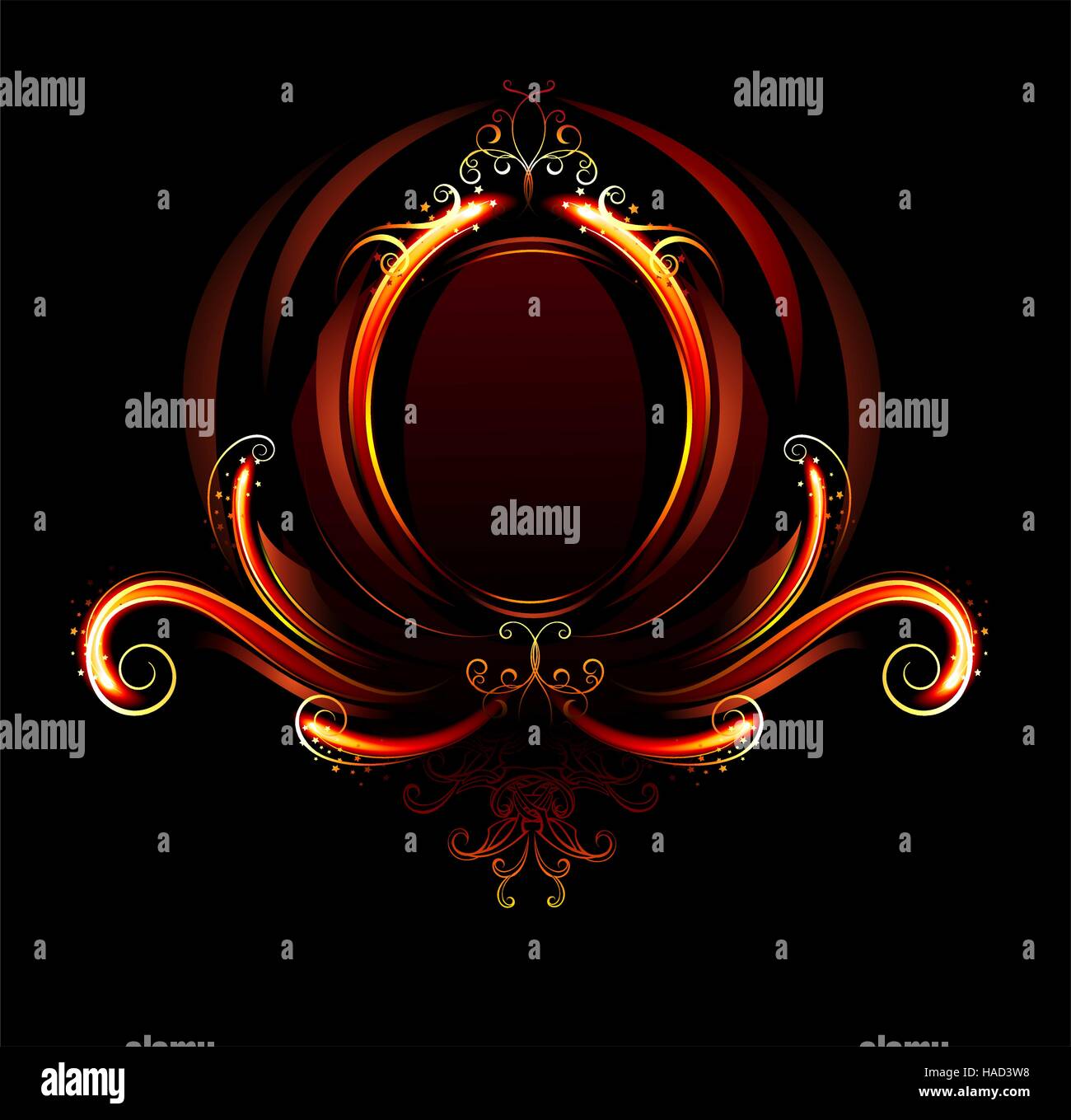 Red Oval Black Background