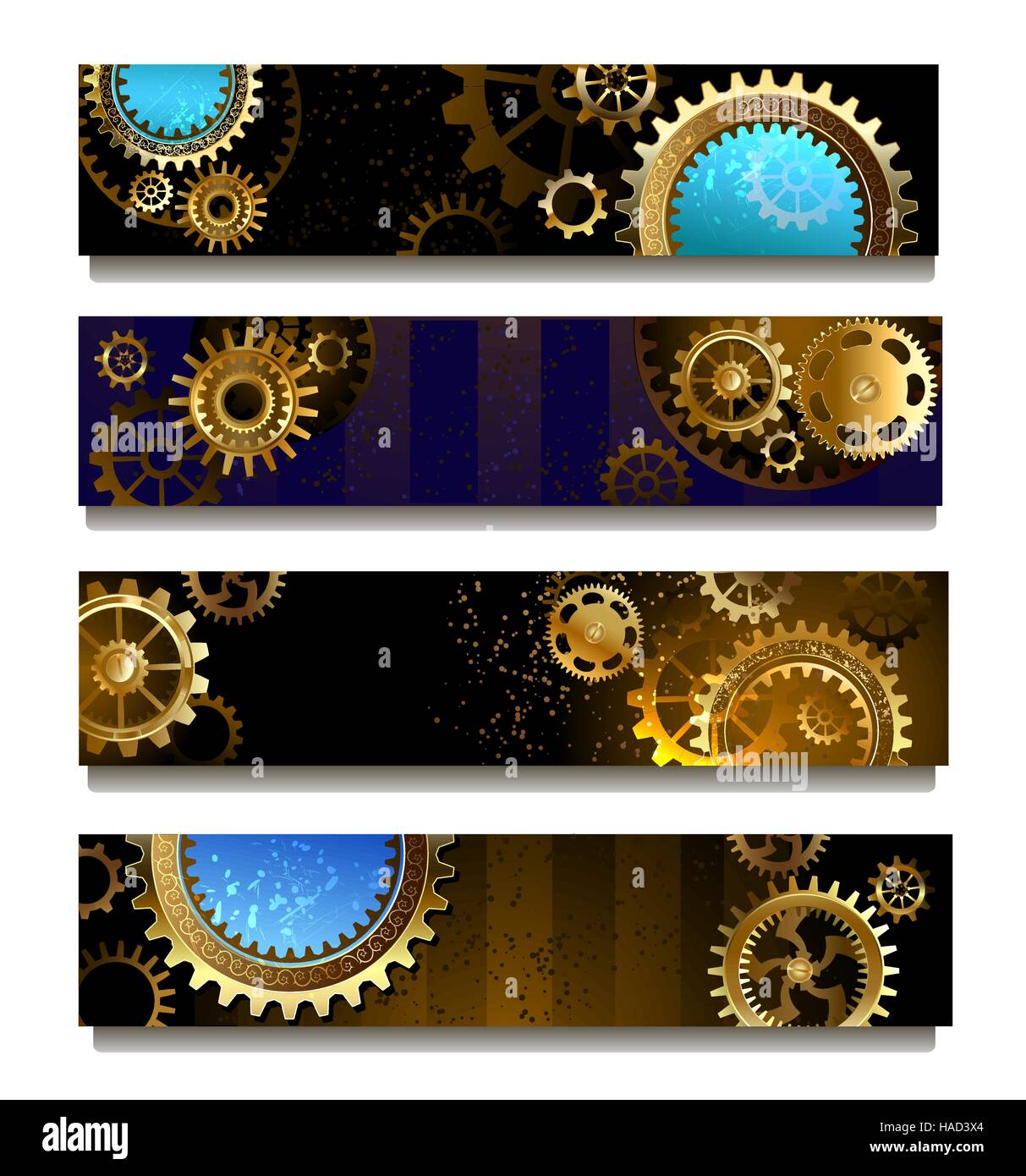 Black background gold brass gears Stock Vector Images - Alamy