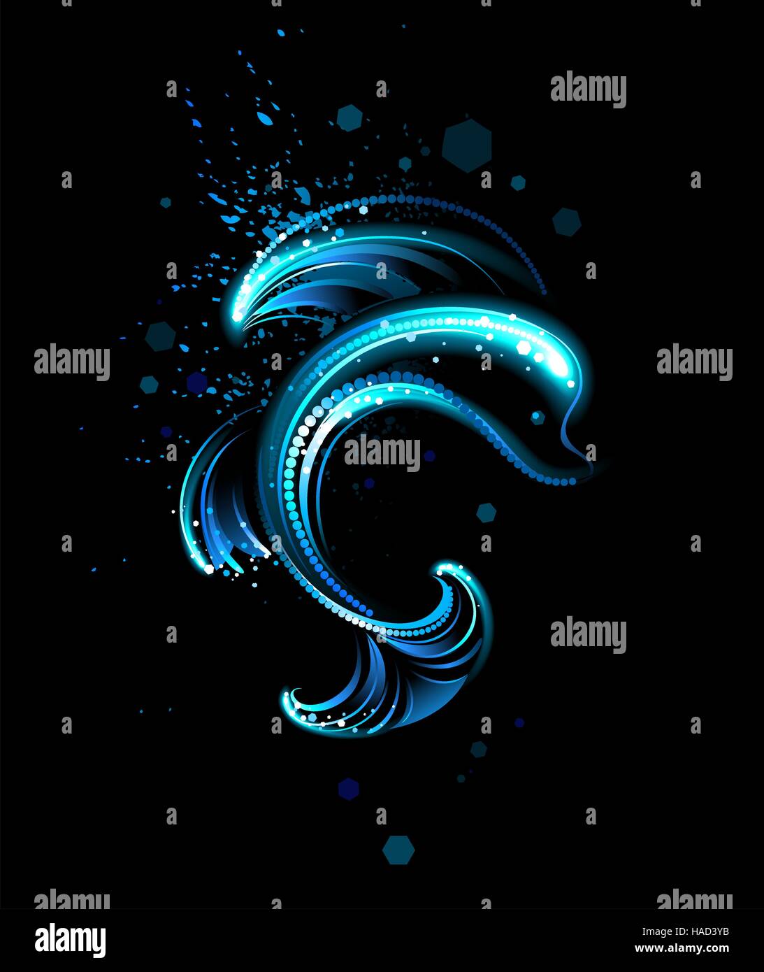 Black and white dolphin drawing hi-res stock photography and images - Alamy