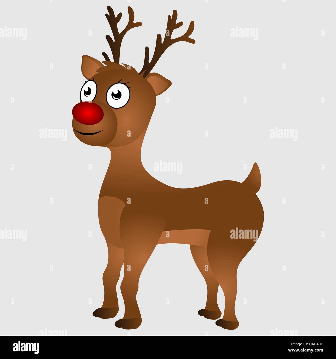 Cheerful cartoon reindeer on a white background, vector illustra Stock ...