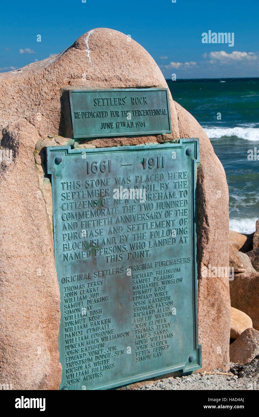 Settlers Rock monument, Block Island National Wildlife Refuge, Block ...