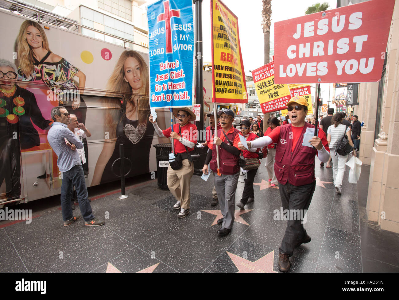Religious Christians proselytize on Hollywood Boulevard, Hollywood, Los ...