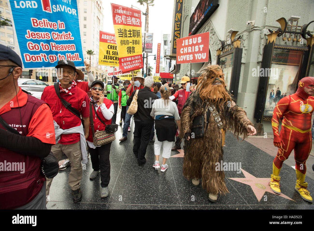 Religious Christians proselytize on Hollywood Boulevard, Hollywood, Los ...