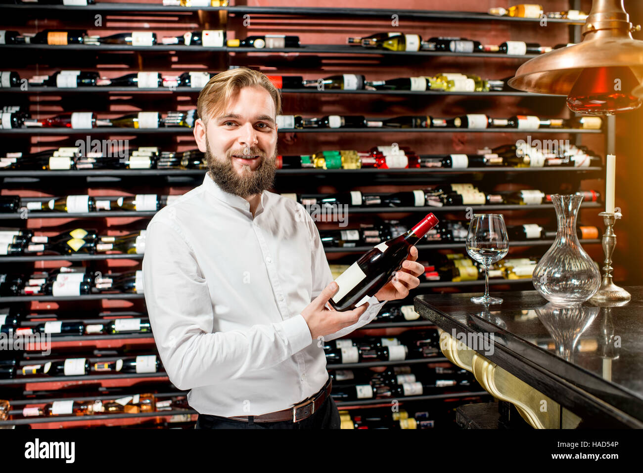 Portrait of Sommelier Stock Photo - Alamy