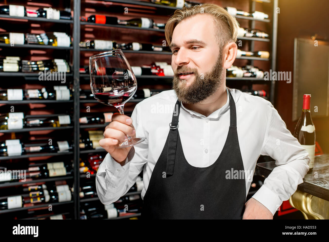 Portrait of Sommelier Stock Photo - Alamy