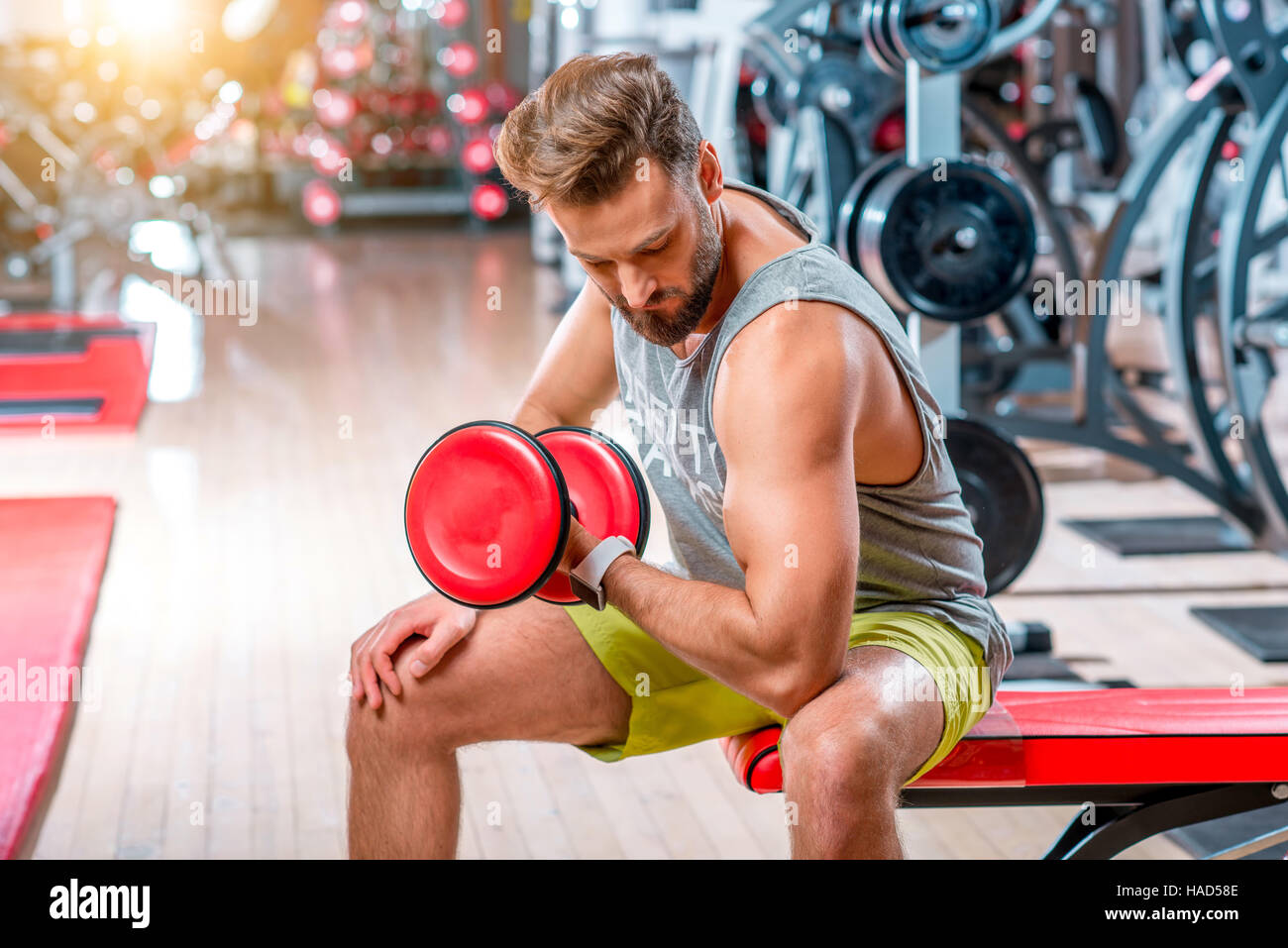 Man in the gym Stock Photo - Alamy