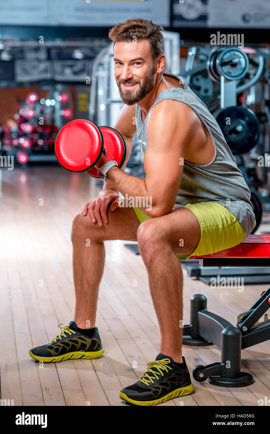 Man in the gym Stock Photo - Alamy
