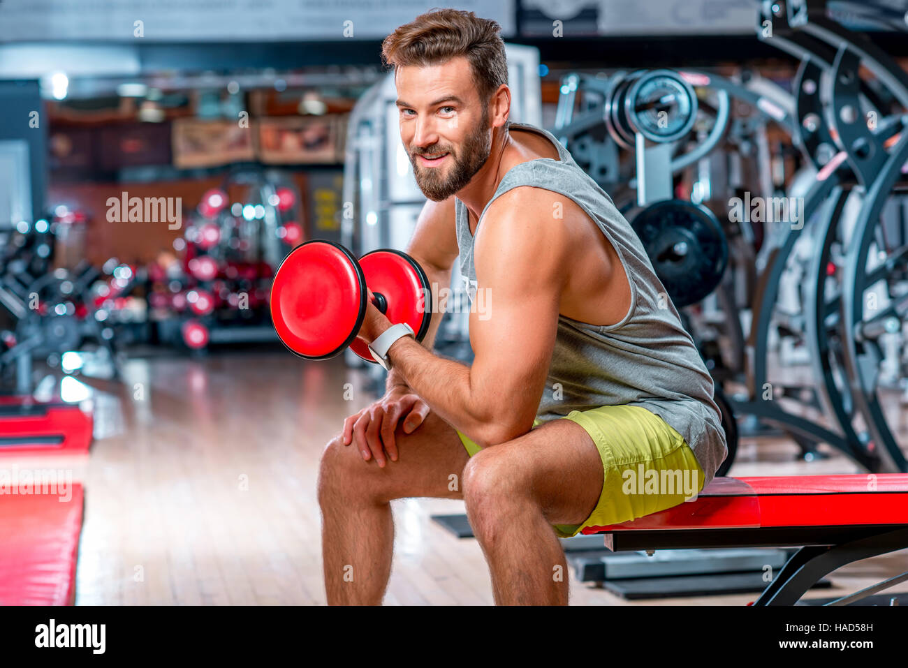 Man in the gym Stock Photo - Alamy
