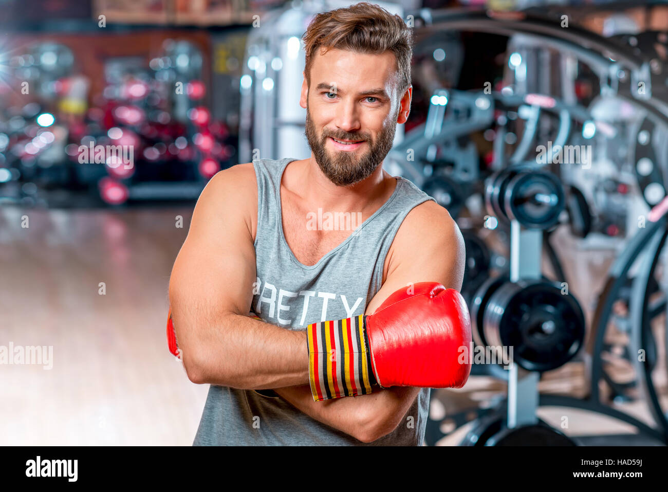 Boxer in the gym Stock Photo - Alamy