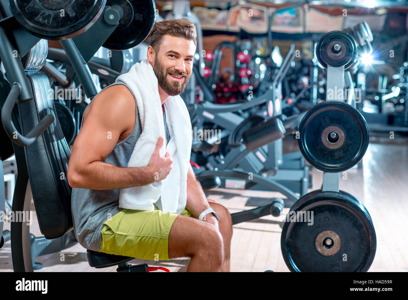 Man in the gym Stock Photo - Alamy