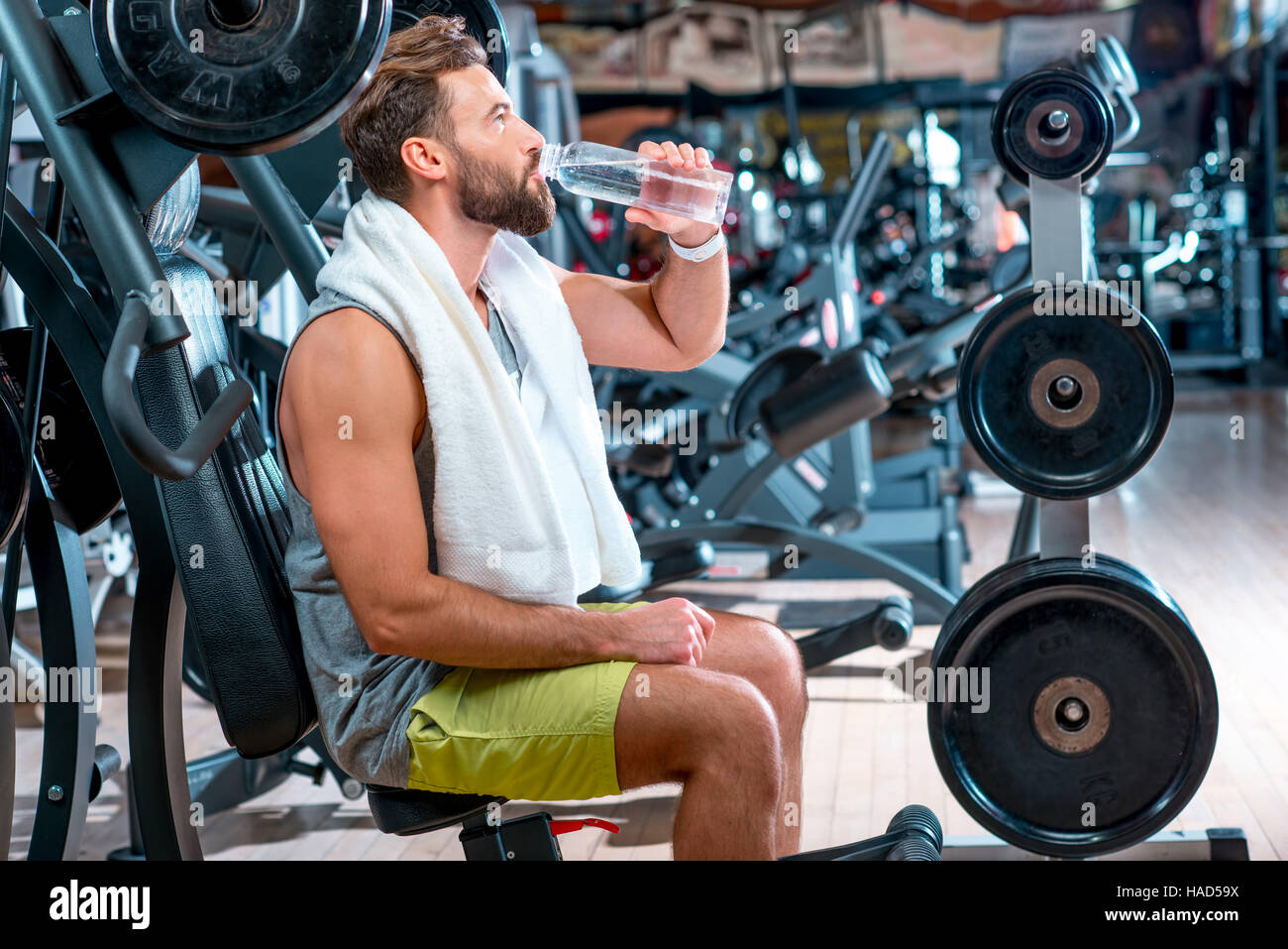 Man in the gym Stock Photo - Alamy