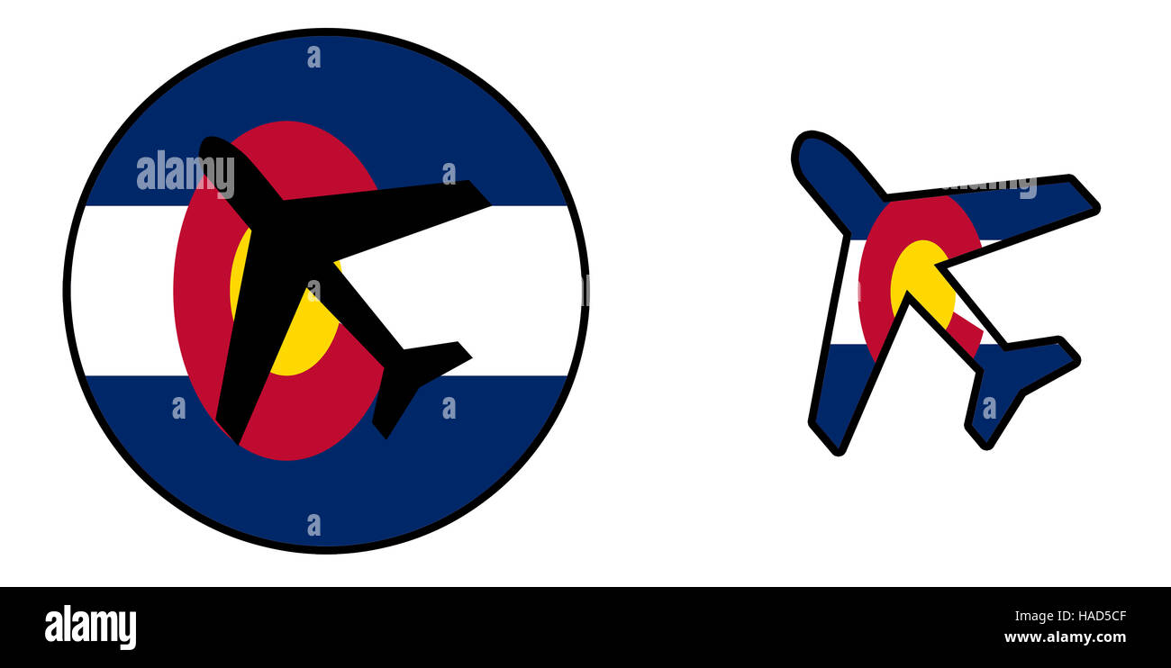 Nation flag - Airplane isolated on white - Colorado Stock Photo - Alamy
