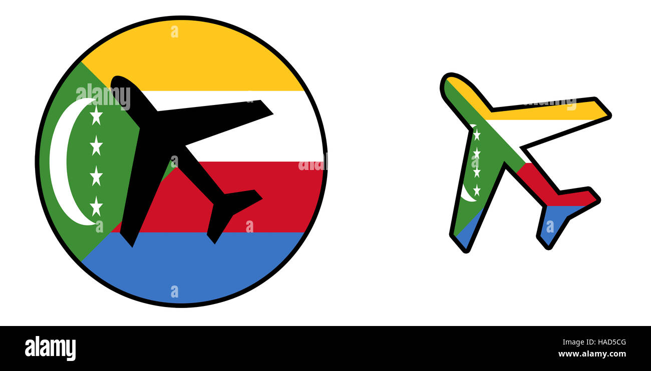 Nation flag - Airplane isolated on white - Comoros Stock Photo - Alamy