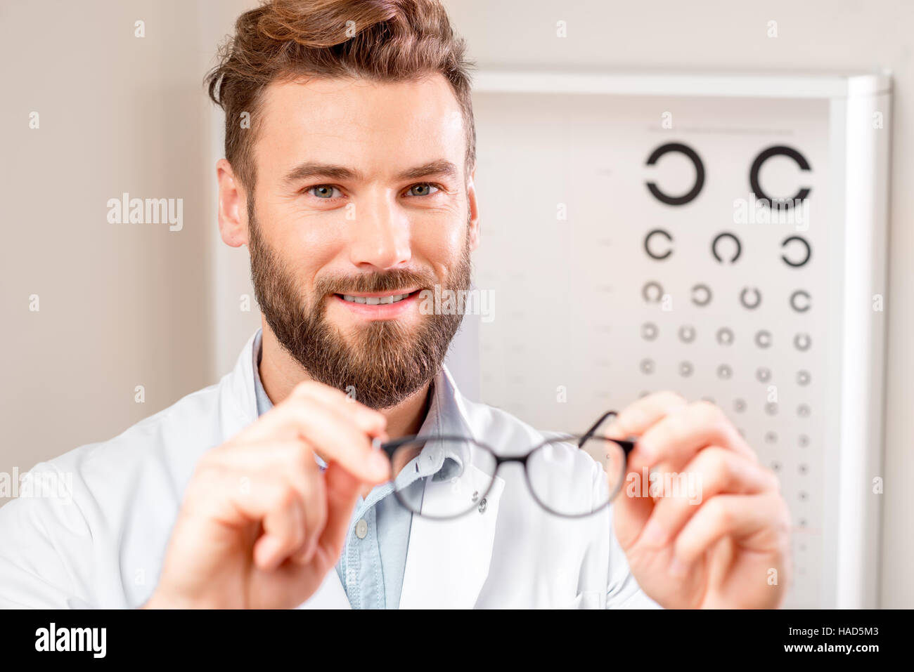 Eye doctor with glasses Stock Photo - Alamy