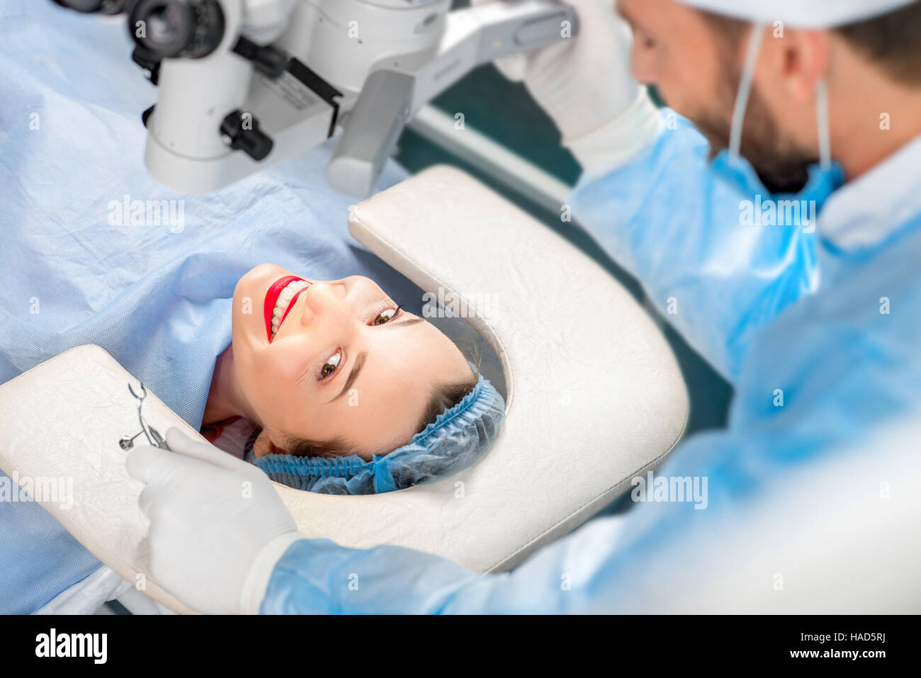 Happy patient in the operating room Stock Photo - Alamy