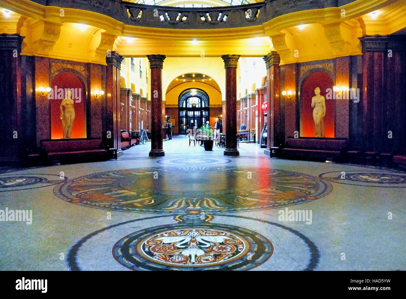 Budapest, Hungary. the Gellert Hotel and Thermal Baths. The entrance ...