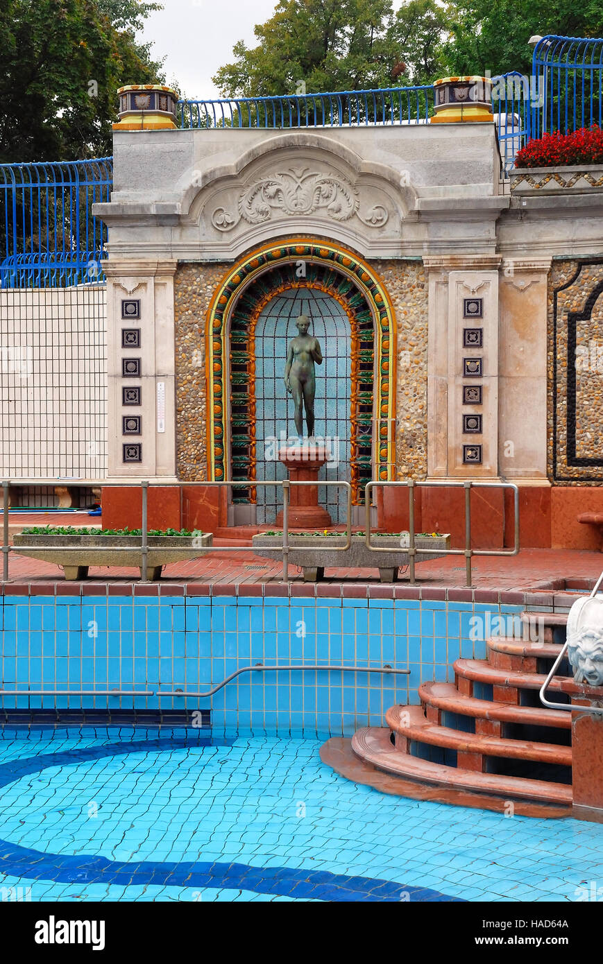 Budapest, Hungary. the Gellert Hotel and Thermal Baths. The outdoor ...