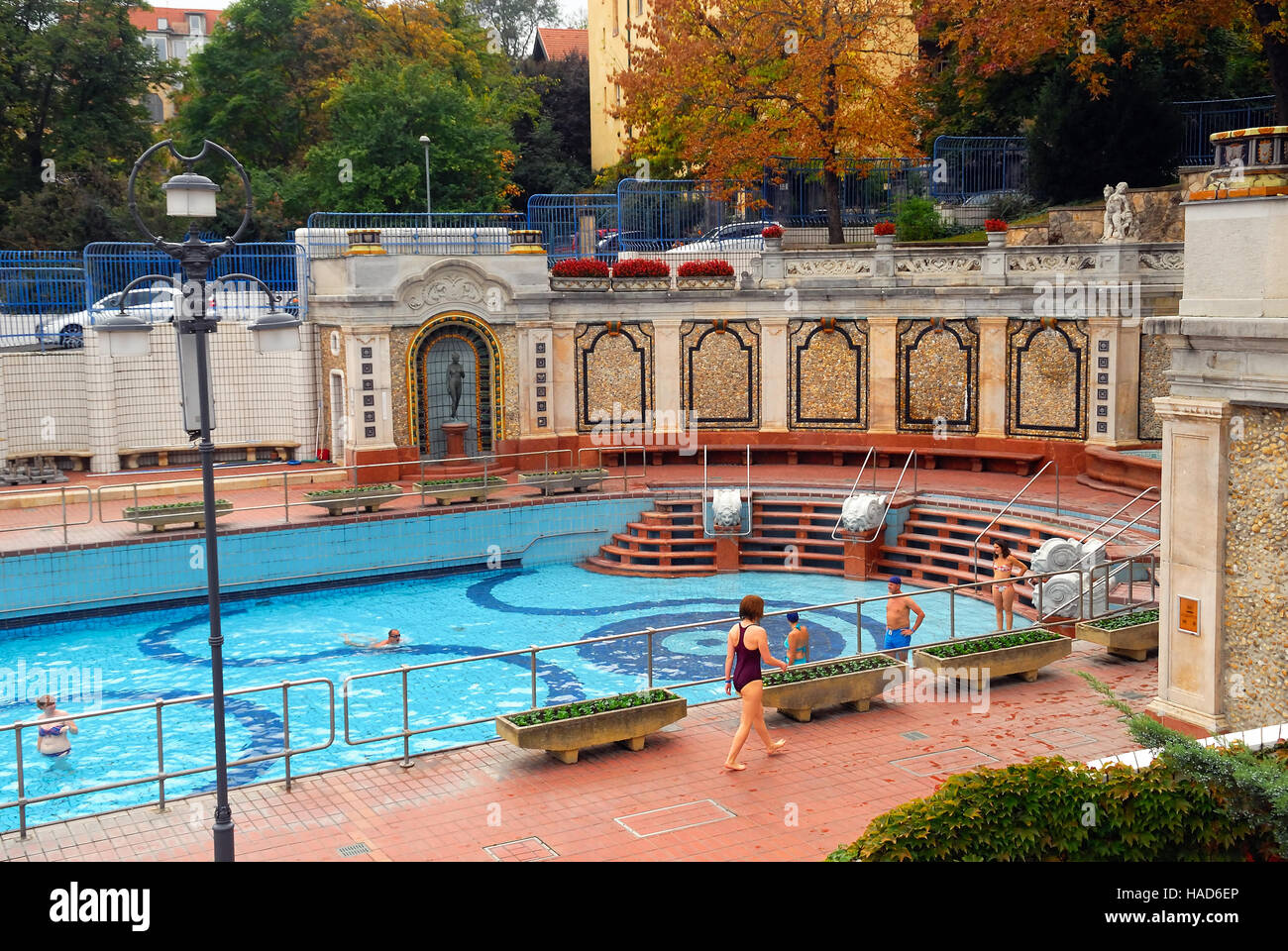 Budapest, Hungary. the Gellert Hotel and Thermal Baths. The outdoor ...