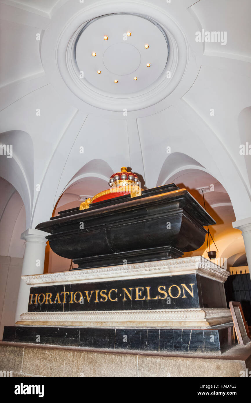 England, London, The City, St Paul's Cathedral, The Crypt, Nelson's ...