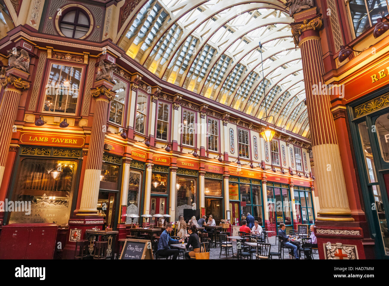 England, London, The City, Leadenhall Market, Pub Scene Stock Photo - Alamy