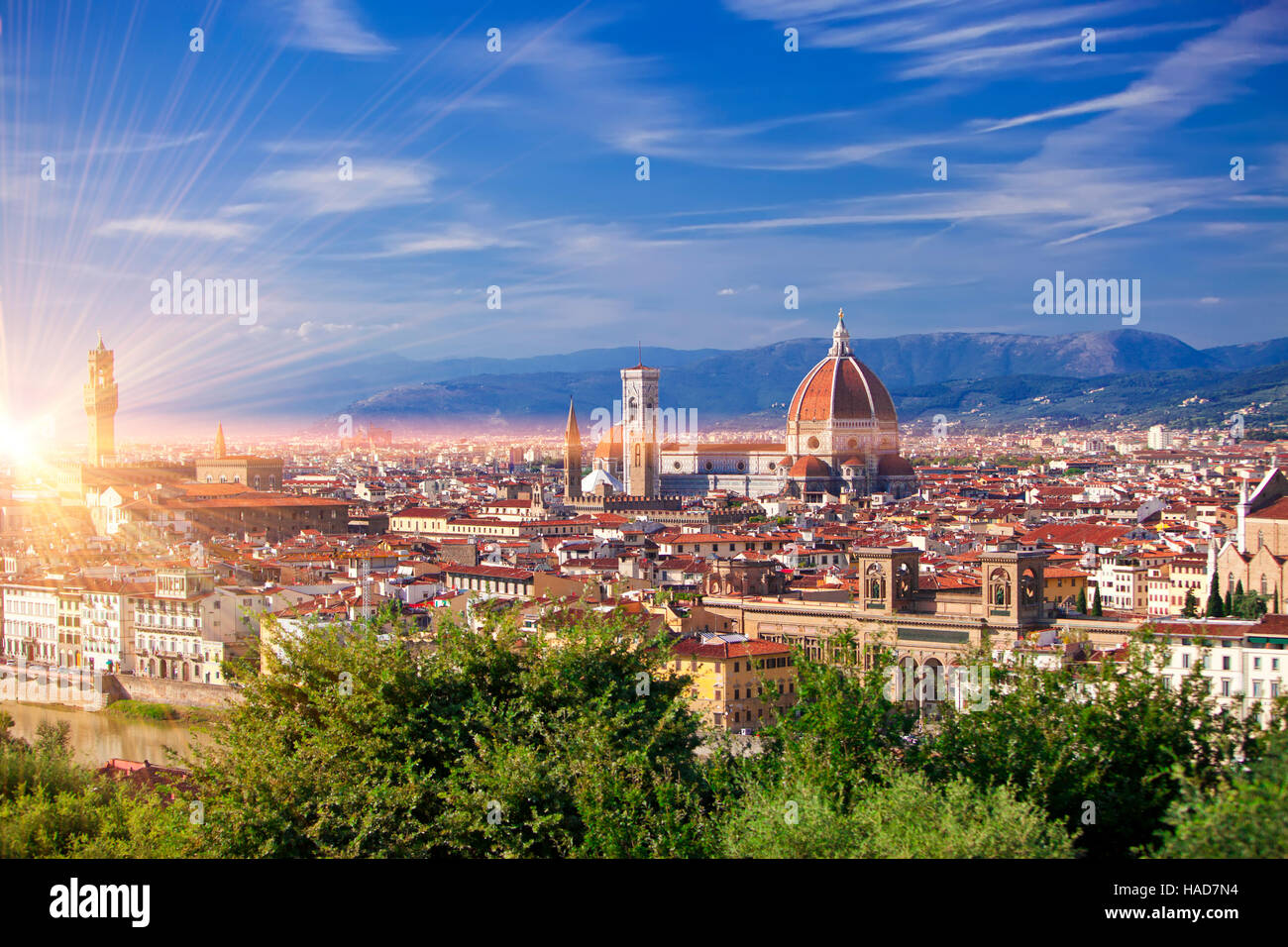 Italy. Florence. View of the city on top Stock Photo - Alamy