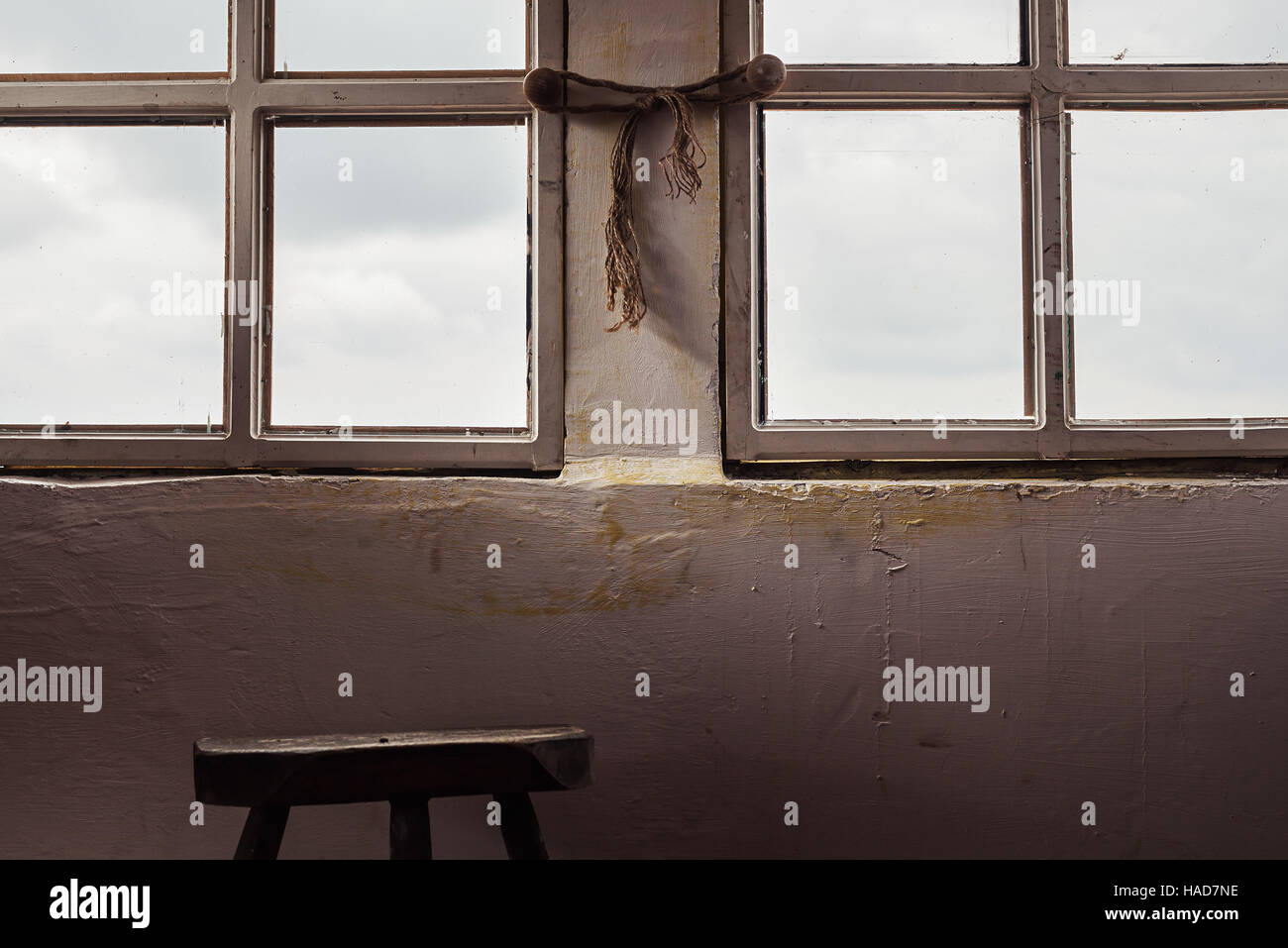 Closeup view on an old wooden window, during day Stock Photo - Alamy