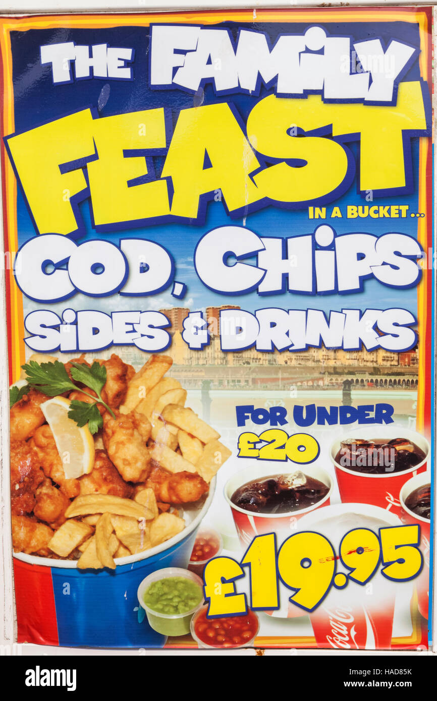 England, London, Fish and Chip Shop Menu Board Stock Photo - Alamy