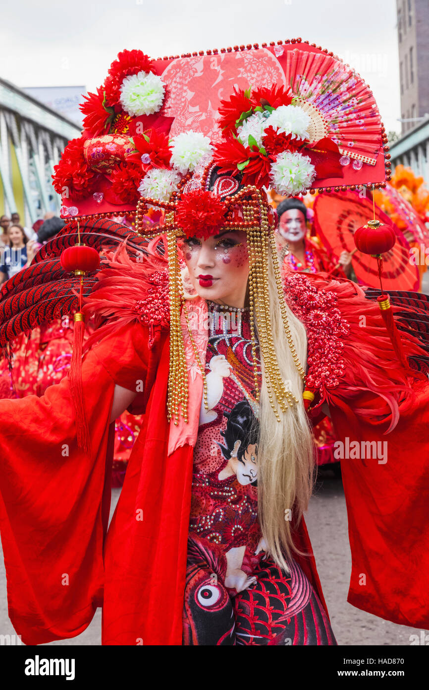 England, London, Notting Hill Carnival, Parade Participant Stock Photo ...