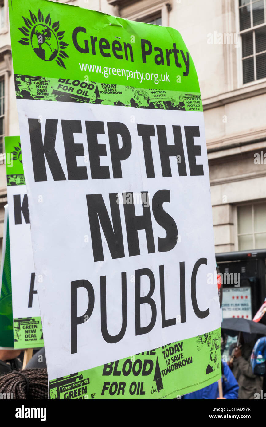 England, London, Pro NHS Demonstration Sign Stock Photo - Alamy