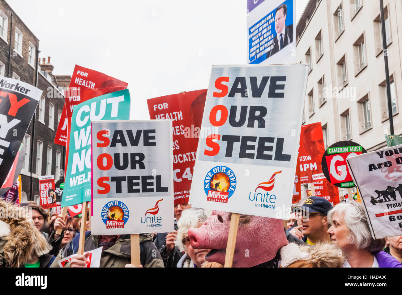 England, London, Save Our Steel Industry Demonstrators Stock Photo - Alamy