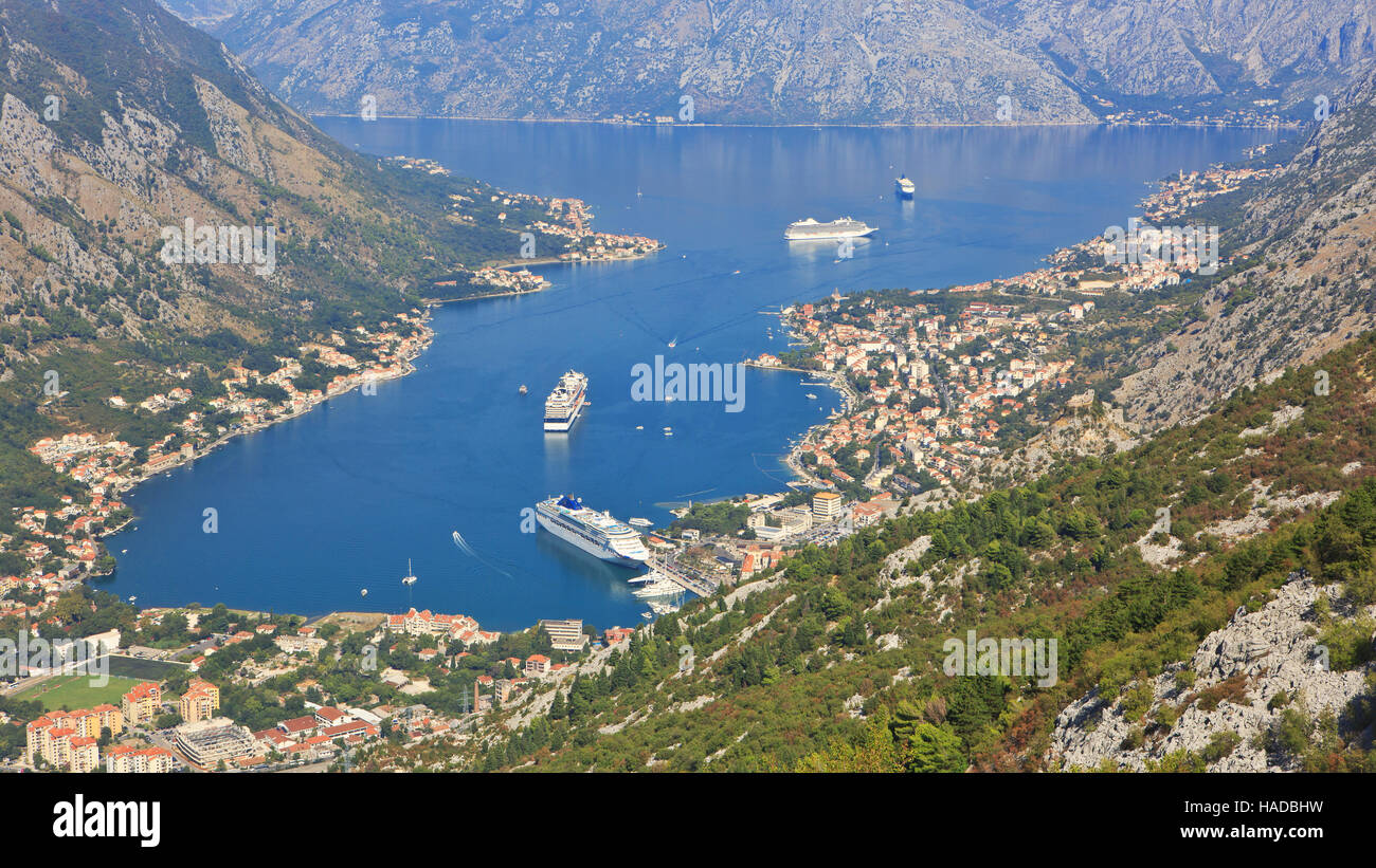 Panoramic view of the Bay of Kotor, Montenegro Stock Photo - Alamy