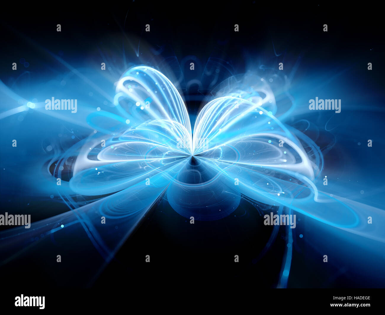 Blue glowing quantum illustration, computer generated abstract ...