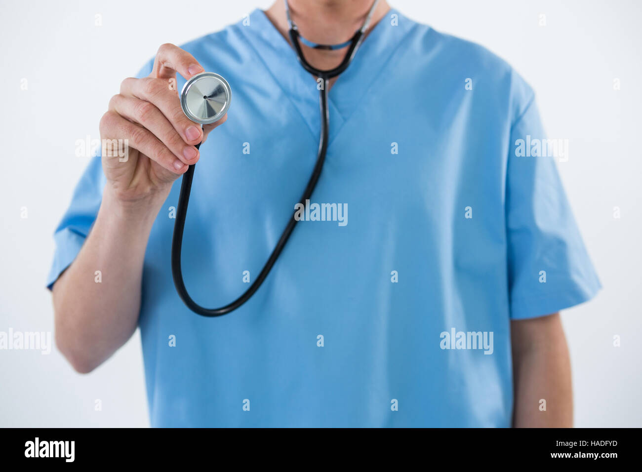 Nurse holding stethoscope Stock Photo - Alamy