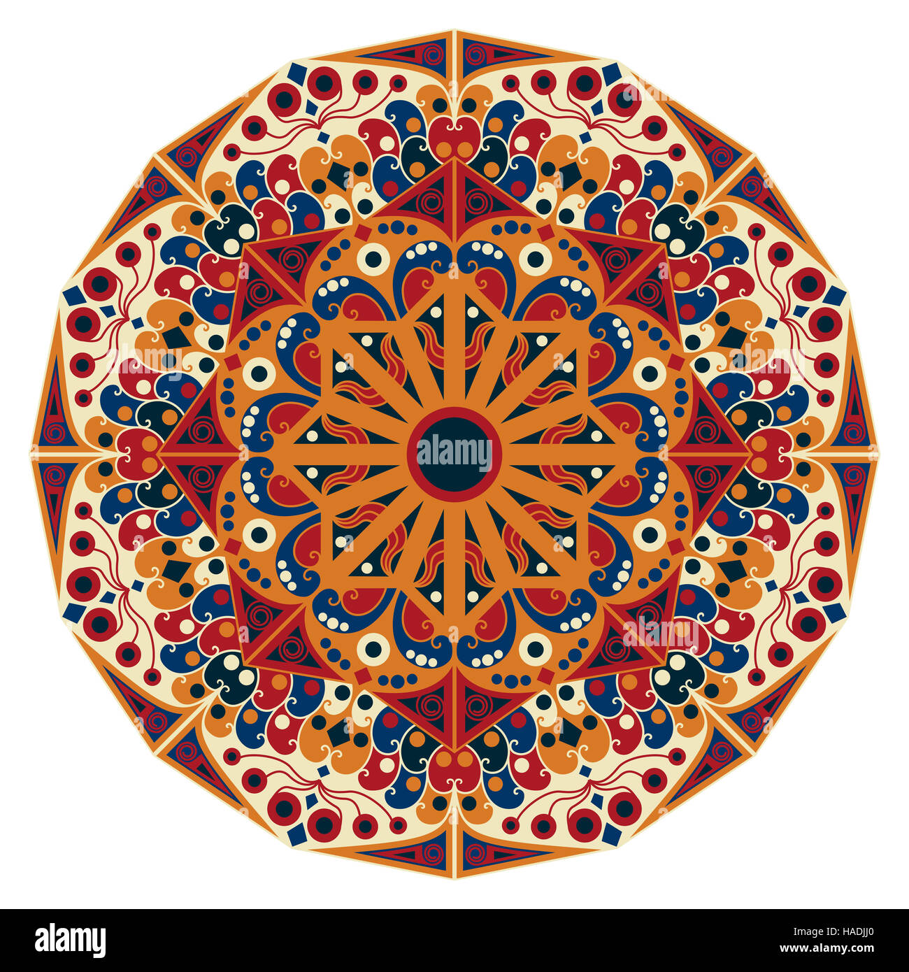 Colorful round ethnic pattern. Element for design Stock Photo - Alamy