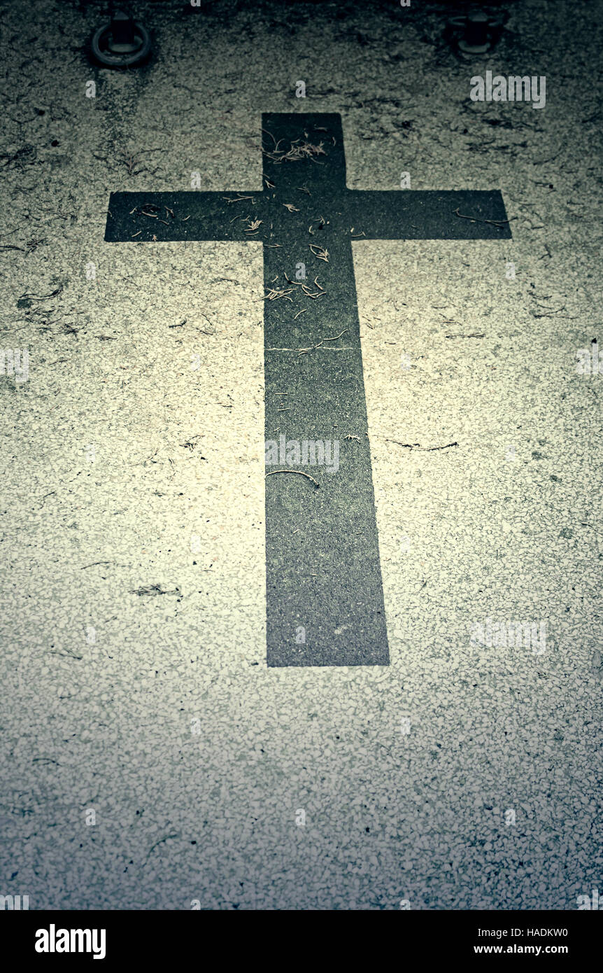 Cross on grave cemetery symbol and religion Stock Photo - Alamy