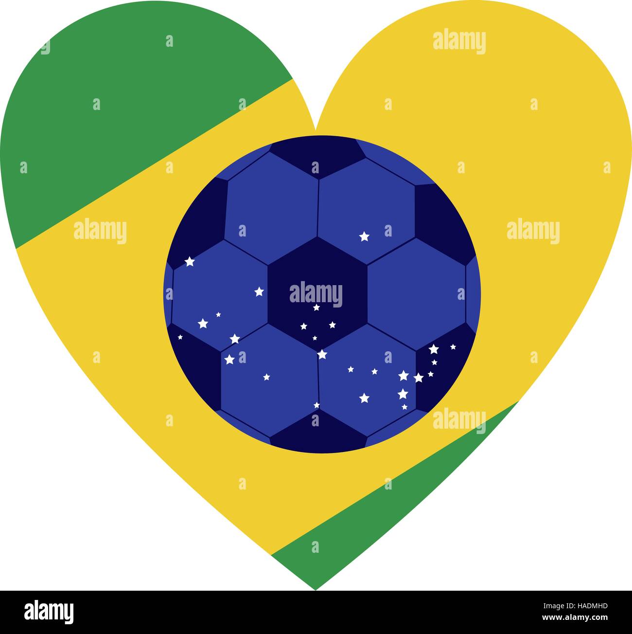 colorful silhouette with brazil heart vector illustration Stock Vector ...