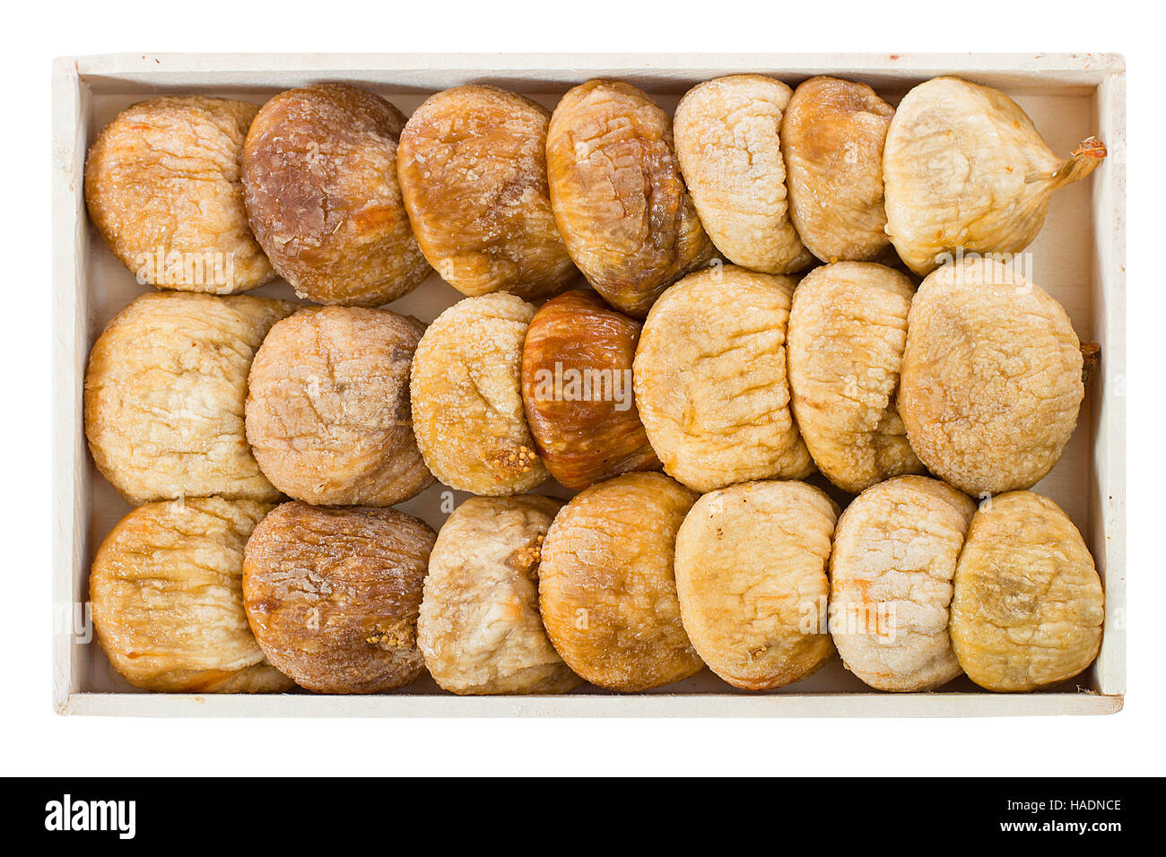 Dried figs in a wooden box Stock Photo - Alamy