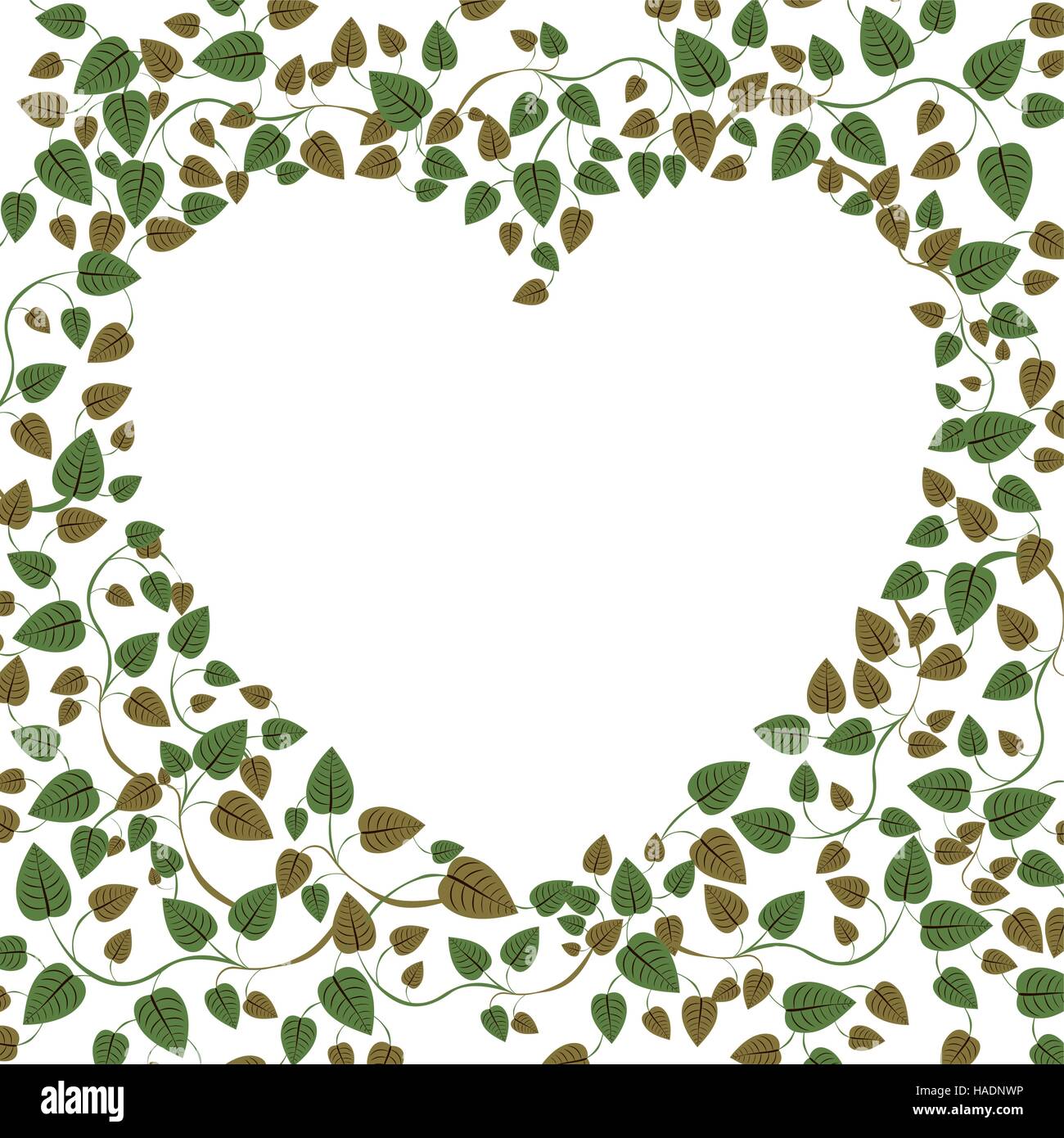 border of creepers in heart shape vector illustration Stock Vector ...