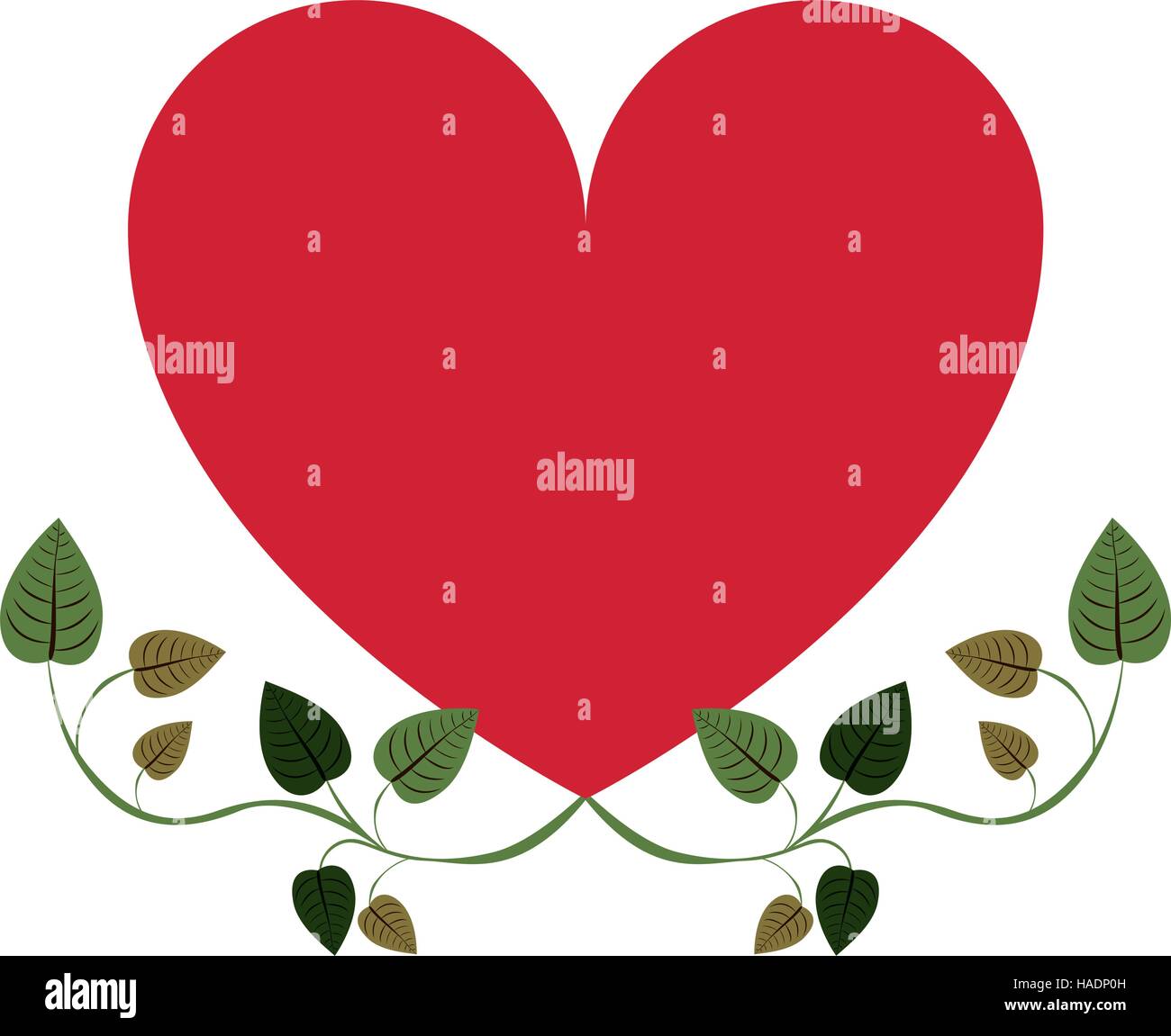 heart with border ivy of leaves vector illustration Stock Vector Image ...