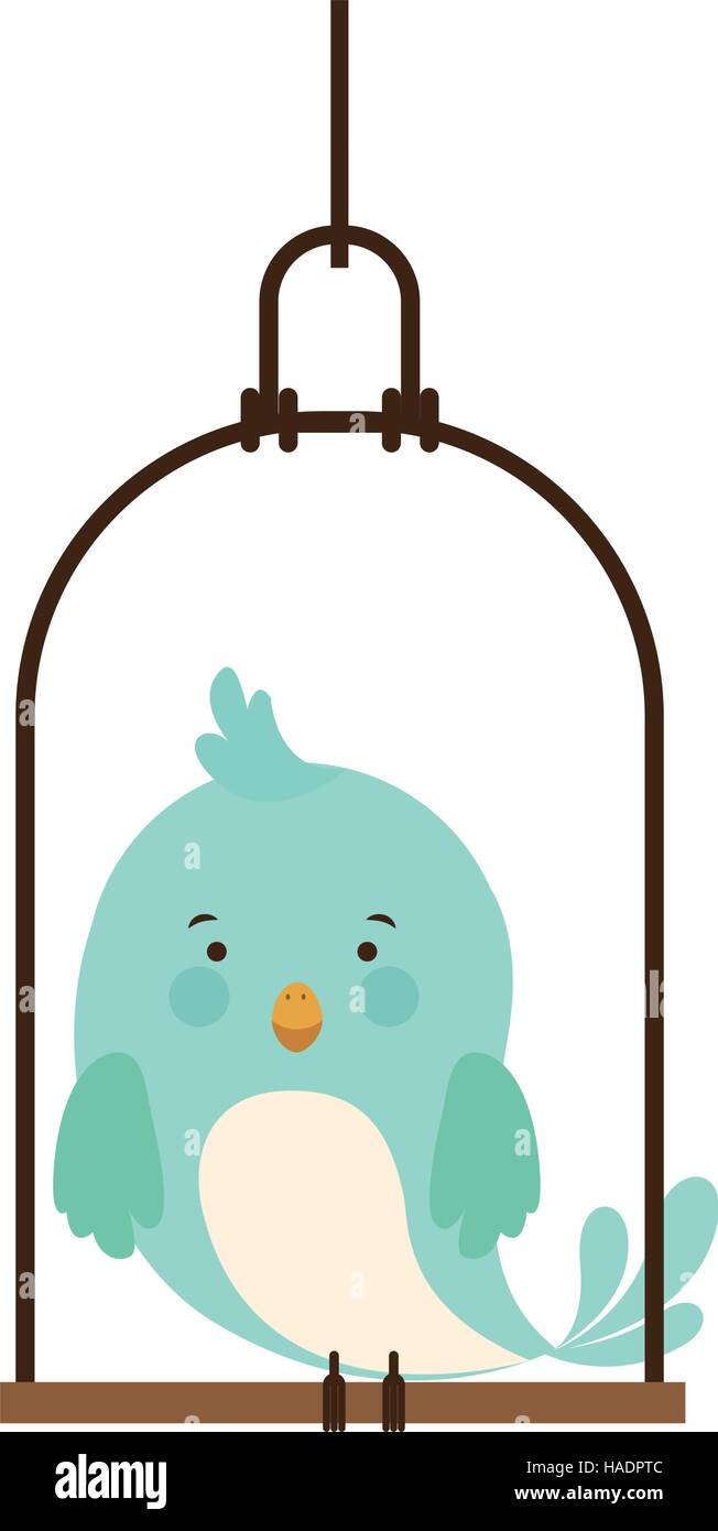 swing with blue bird standing vector illustration Stock Vector Image ...
