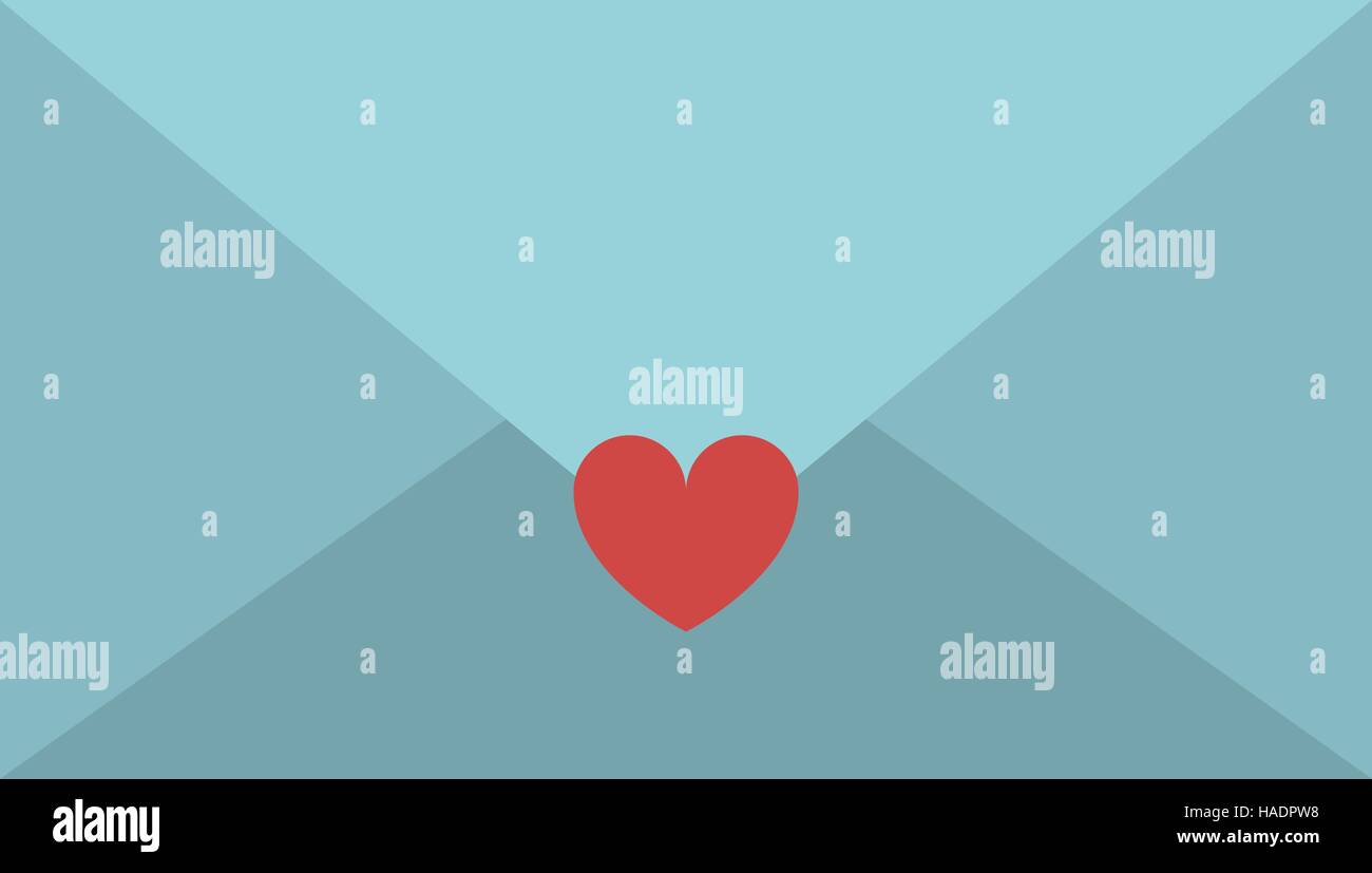 valentine romantic envelopes with heart sticker vector illustration ...