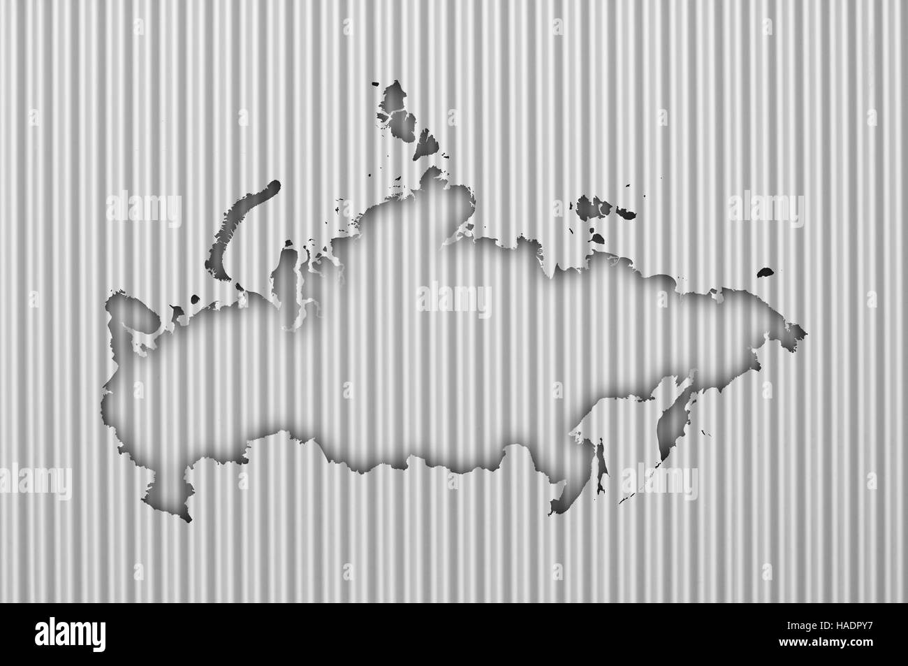 Map of Russia on corrugated iron Stock Photo - Alamy
